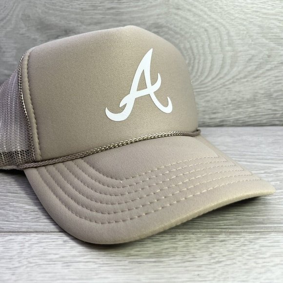 OTTO | Accessories | New Vintage Style Atlanta Atl Tan Cream Trucker ...